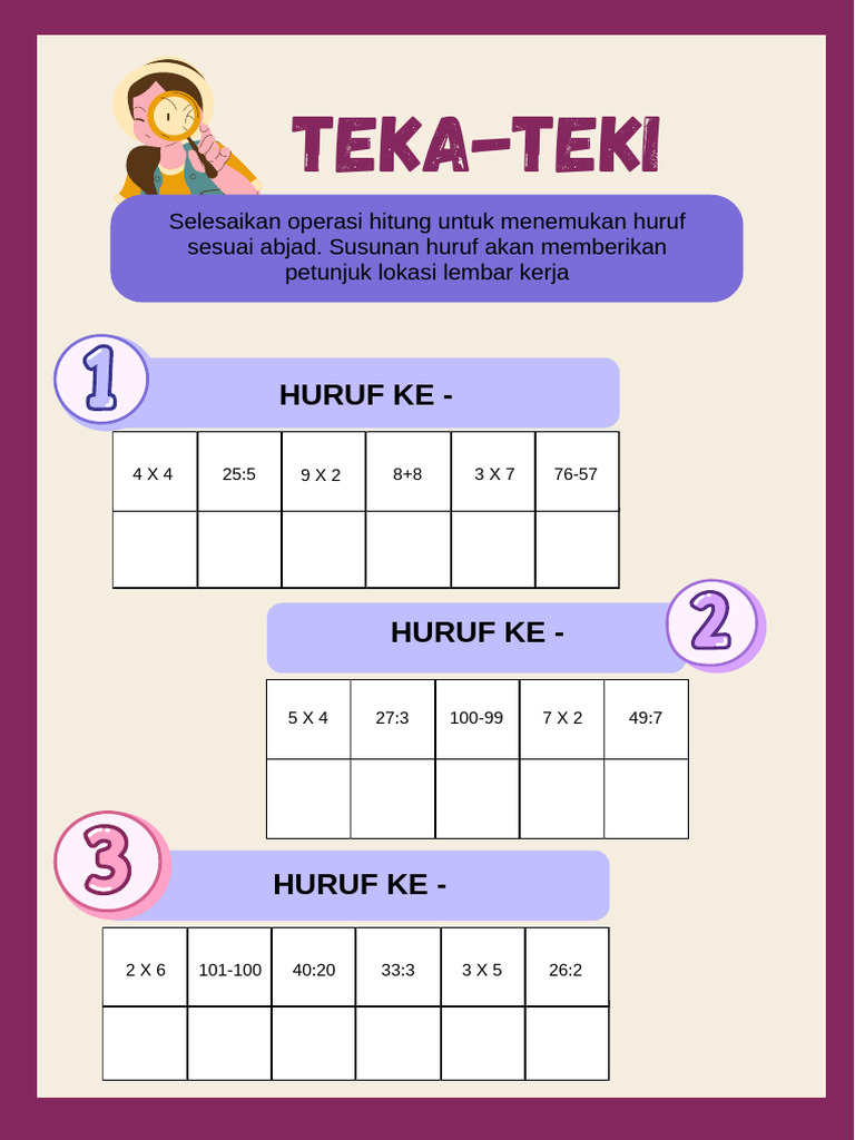 Teka-Teki Operasi Hitung Huruf | PDF