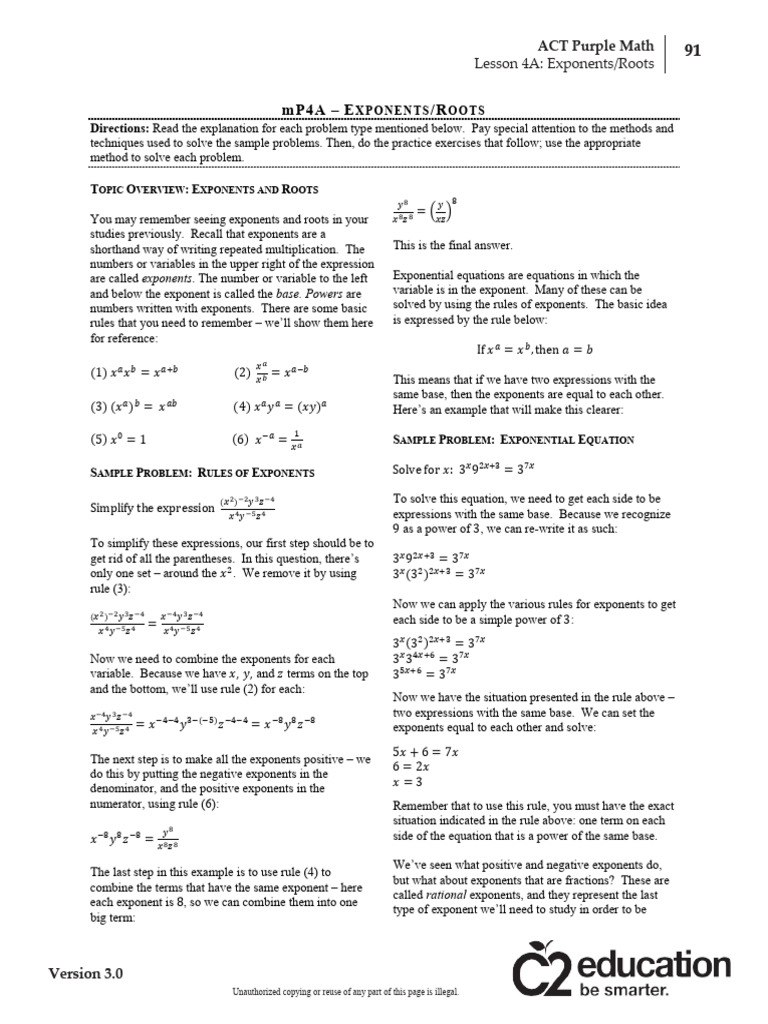 Exponents and Roots Overview Guide | PDF | Exponentiation | Numbers