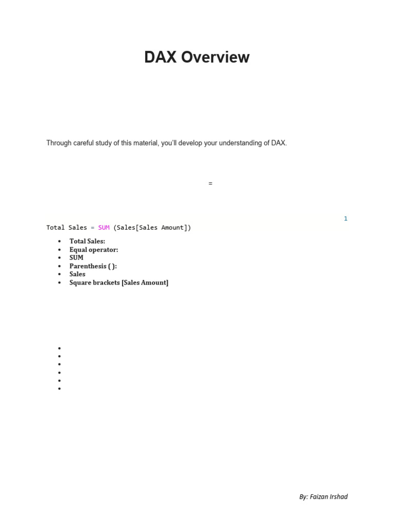 DAX Overview | PDF | Boolean Data Type | Data Type