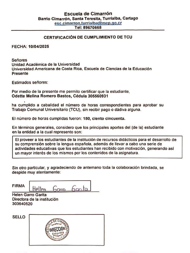 Carta Firmada Finalizada | PDF