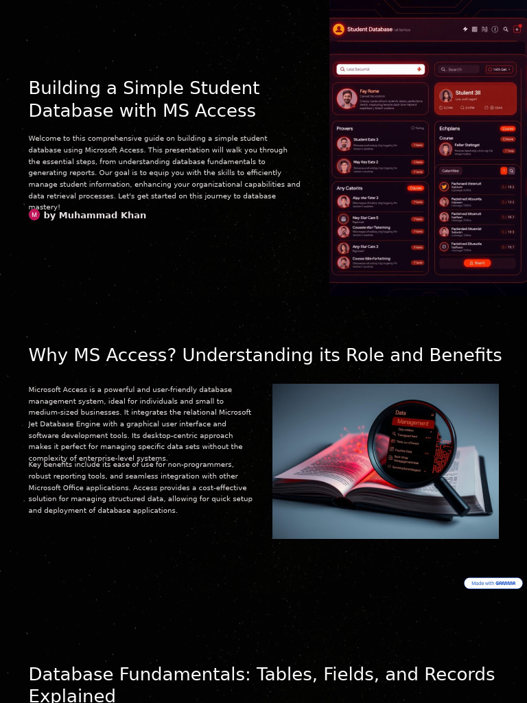 Building A Simple Student Database With MS Access | PDF | Databases | Microsoft Access