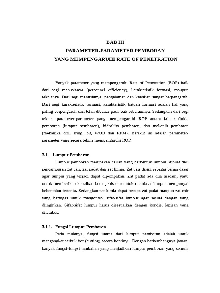 Rumus Penetration Rate Batuan | PDF