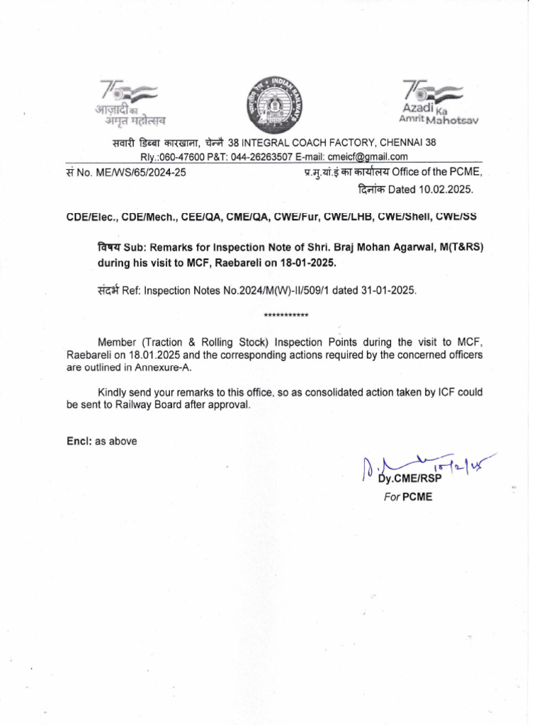 Covering Letter Sent by Dy RSP | PDF