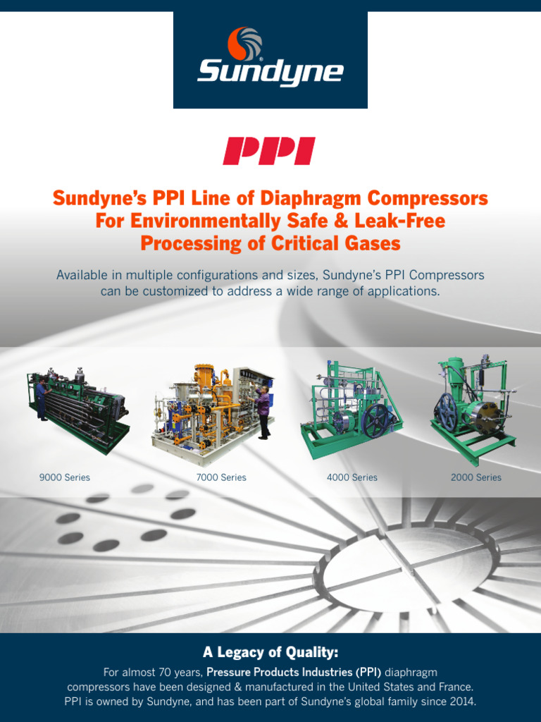 PPI Diaphragm Compressors Brochure US AUG 2021 | PDF | Pump | Leak