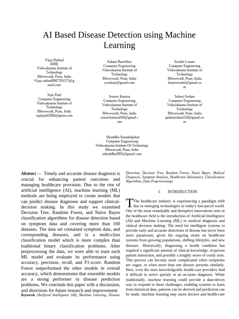 CS-K Group9 ASEP Research Paper | PDF | Machine Learning | Medical Diagnosis