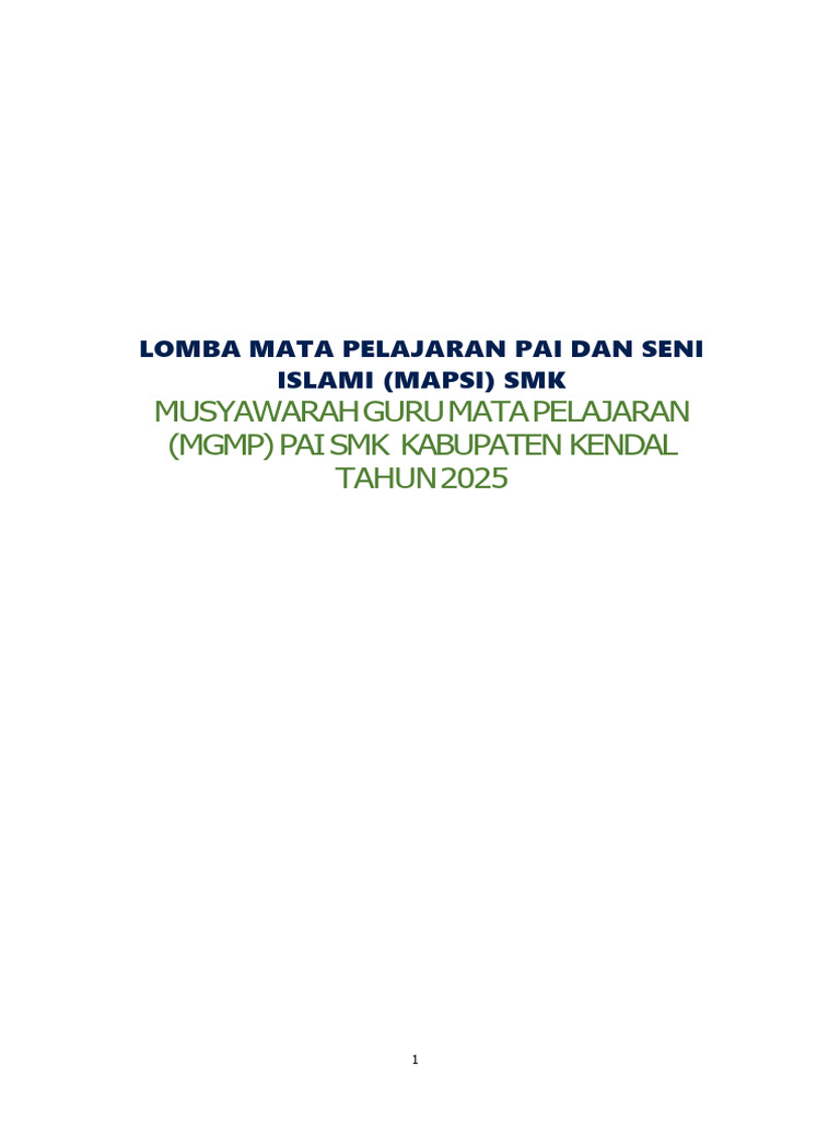 Juknis Mapsi SMK Kab. Kendal 2025 | PDF