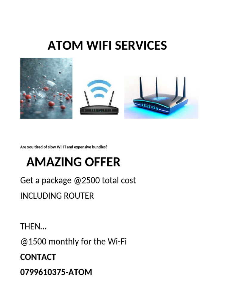 Atom Wifi Services | PDF