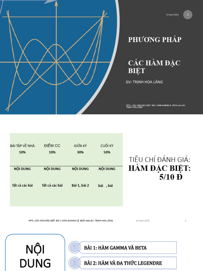2025 - PPTL - Cac Ham Dac Biet - Bai 1 | PDF