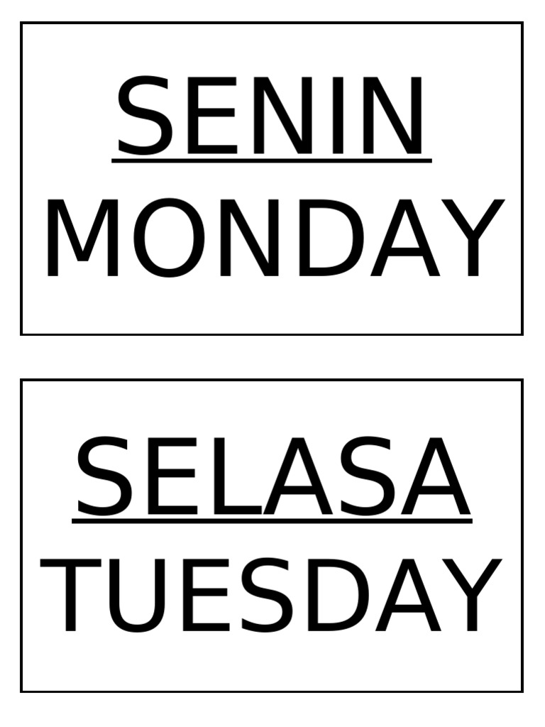 Senin Monday | PDF