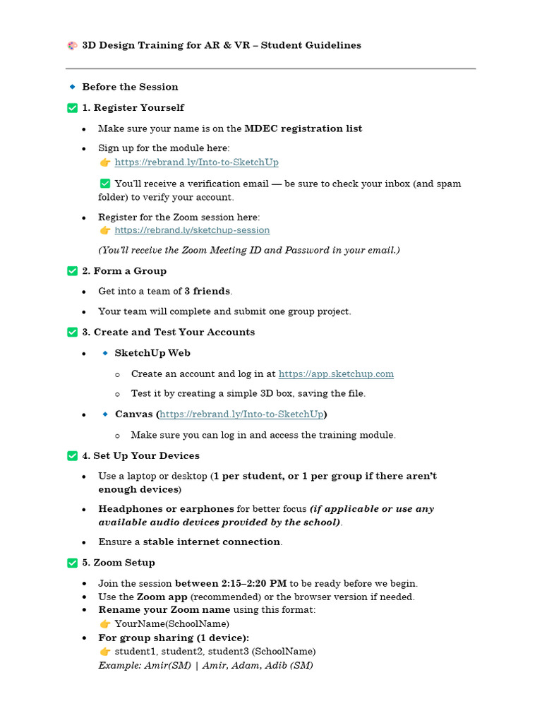 (22 July 2025) Student Guideline 3D Design Training For AR | PDF ...