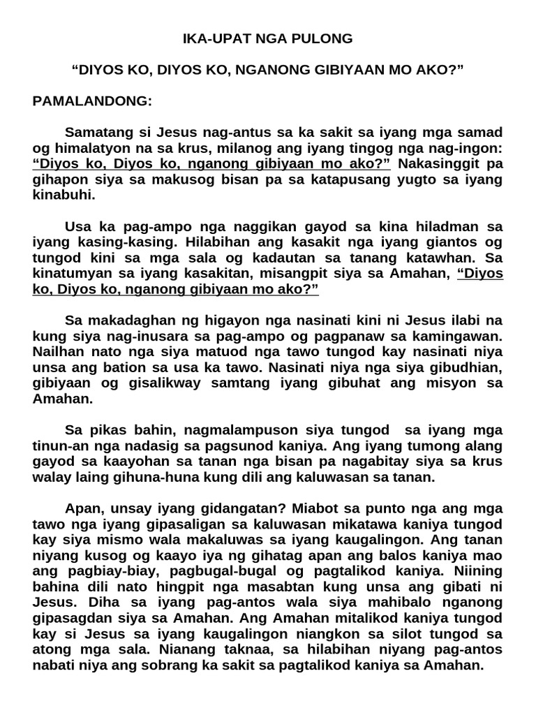 4th Reading of 7 Last Words | PDF