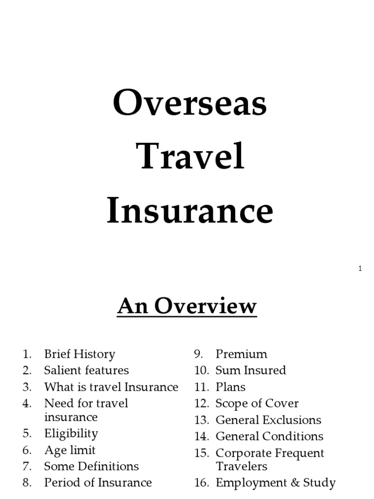 Travel Insurance | PDF | Insurance | Service Industries