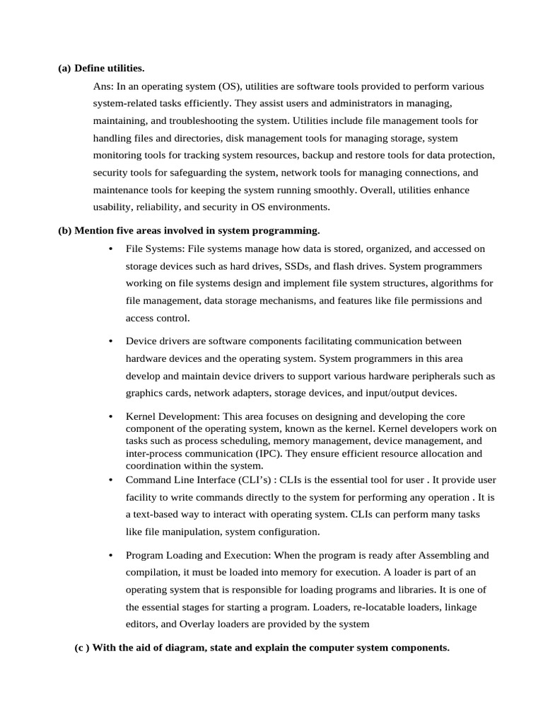 OS Answered Tutorial | PDF | Operating System | Computer File