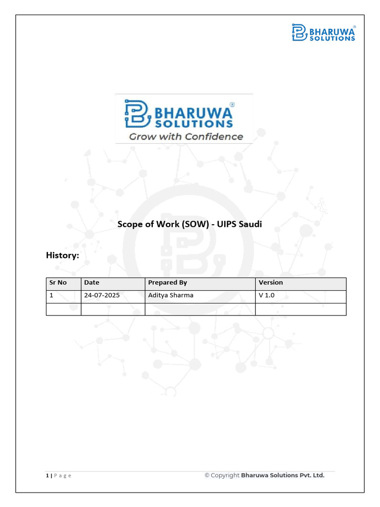 Scope of Work (SOW) - UIPS Saudi | PDF | Computing | Information Technology