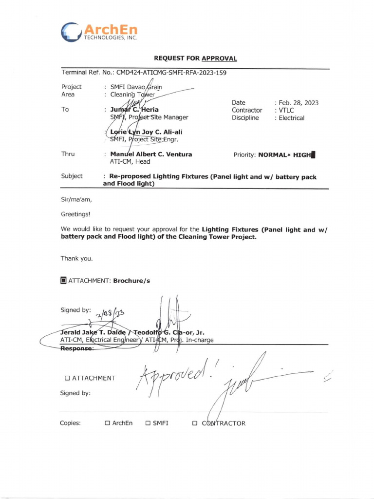 Cmd424 Aticmg Smfi Rfa 2023 159 Approved Claro Lighting Fixtures | PDF