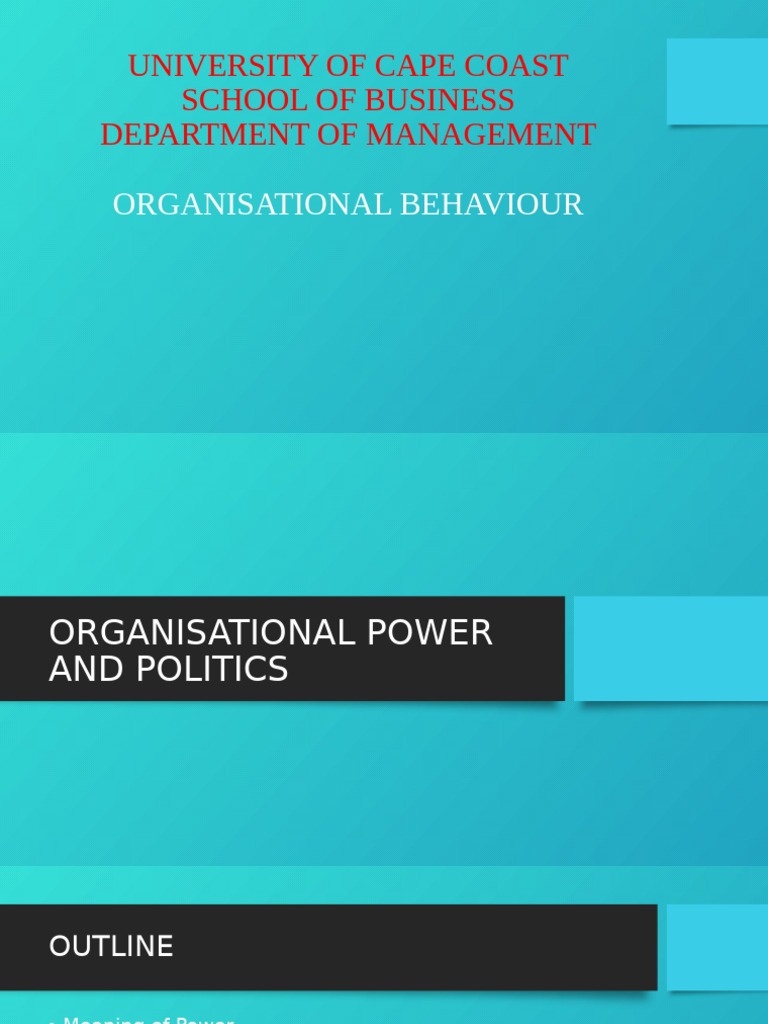 Organisational Power Politics | PDF | Leadership | Behavior