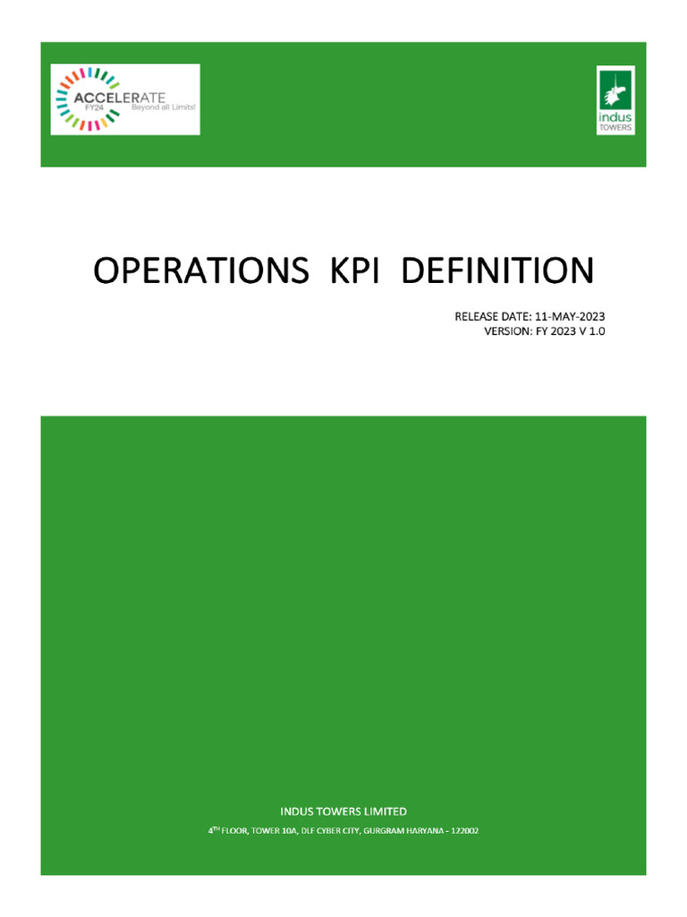 Operation KPI Definition - PDF - Onkar Sharma - Outlook | PDF