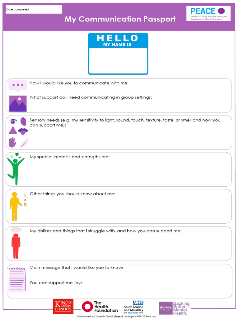 Communication Passport Template | PDF