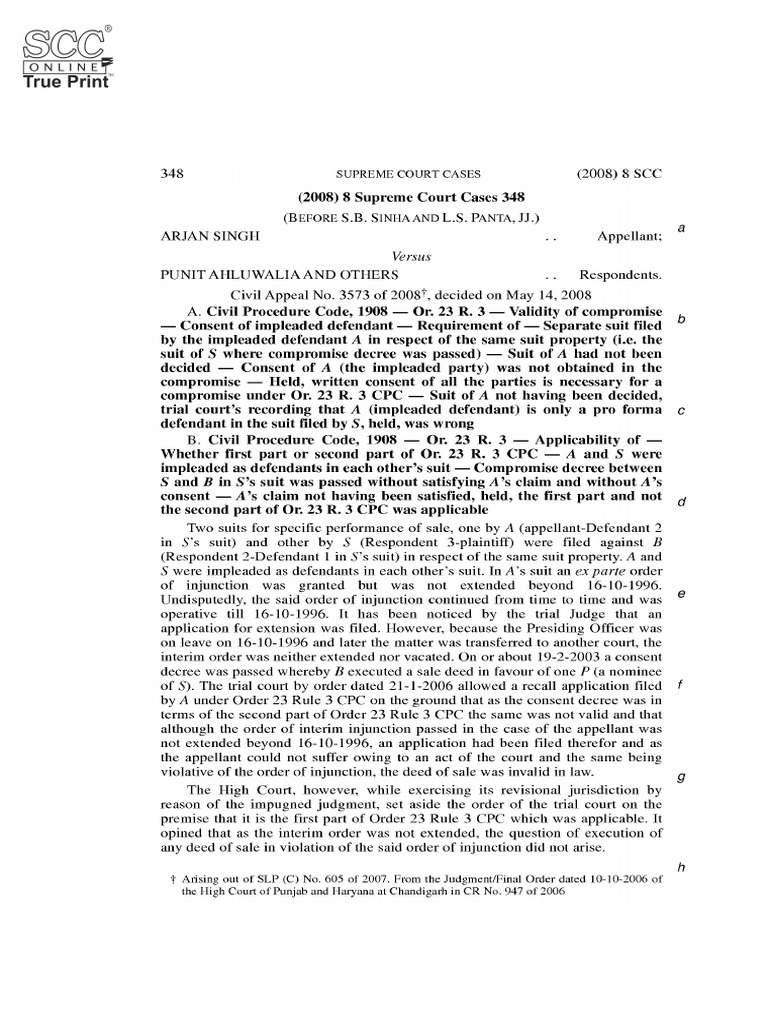 Arjan Singh Vs Ahluwalia SC | PDF | Supreme Court Of The United States ...