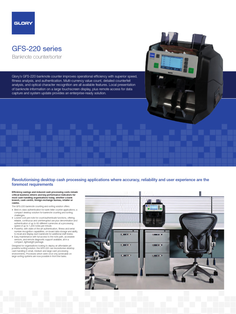 GFS-220 Banknote Counter Overview | PDF | Cash | Authentication