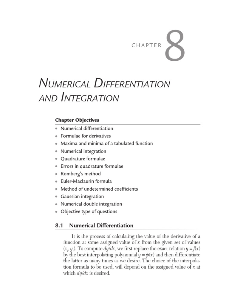 Numerical Differentiation and Integration | PDF | Integral ...
