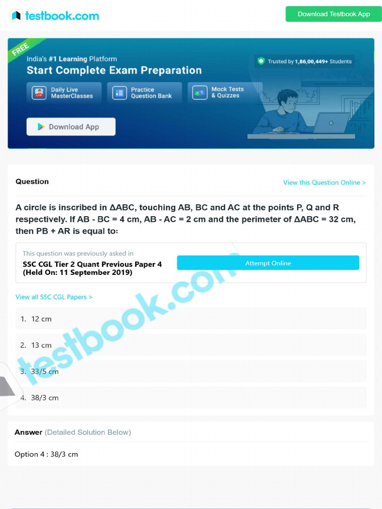 A Circle Is Inscribed in ABC Touching Ab 5e0f4ea49a9b100d07535876 | PDF