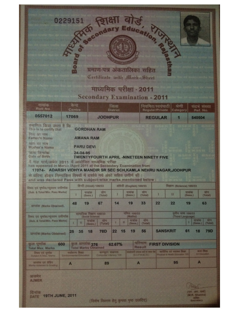 10 Marksheet New | PDF
