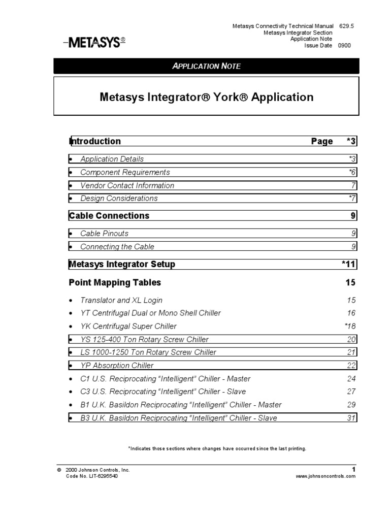 Metasys Integrator: York Application | PDF