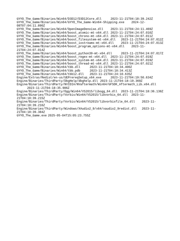 GYYO Game DLLs and Dependencies | PDF