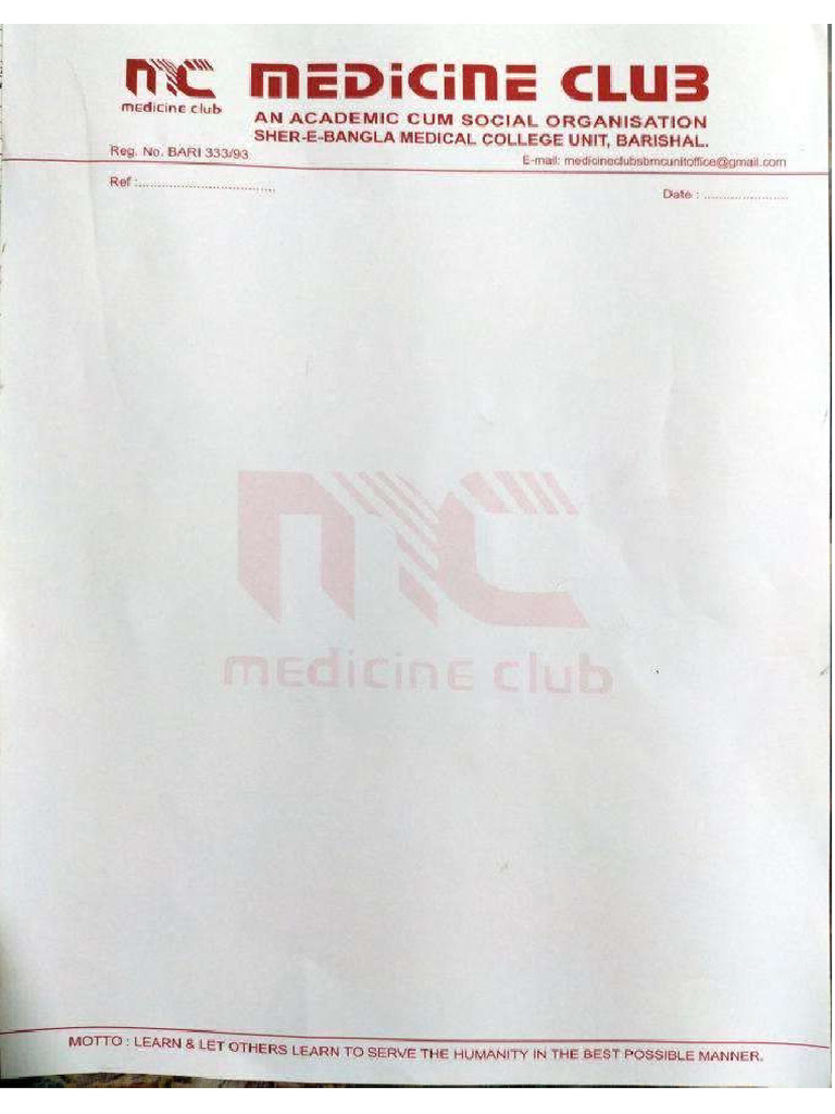Medicine Club Word | PDF