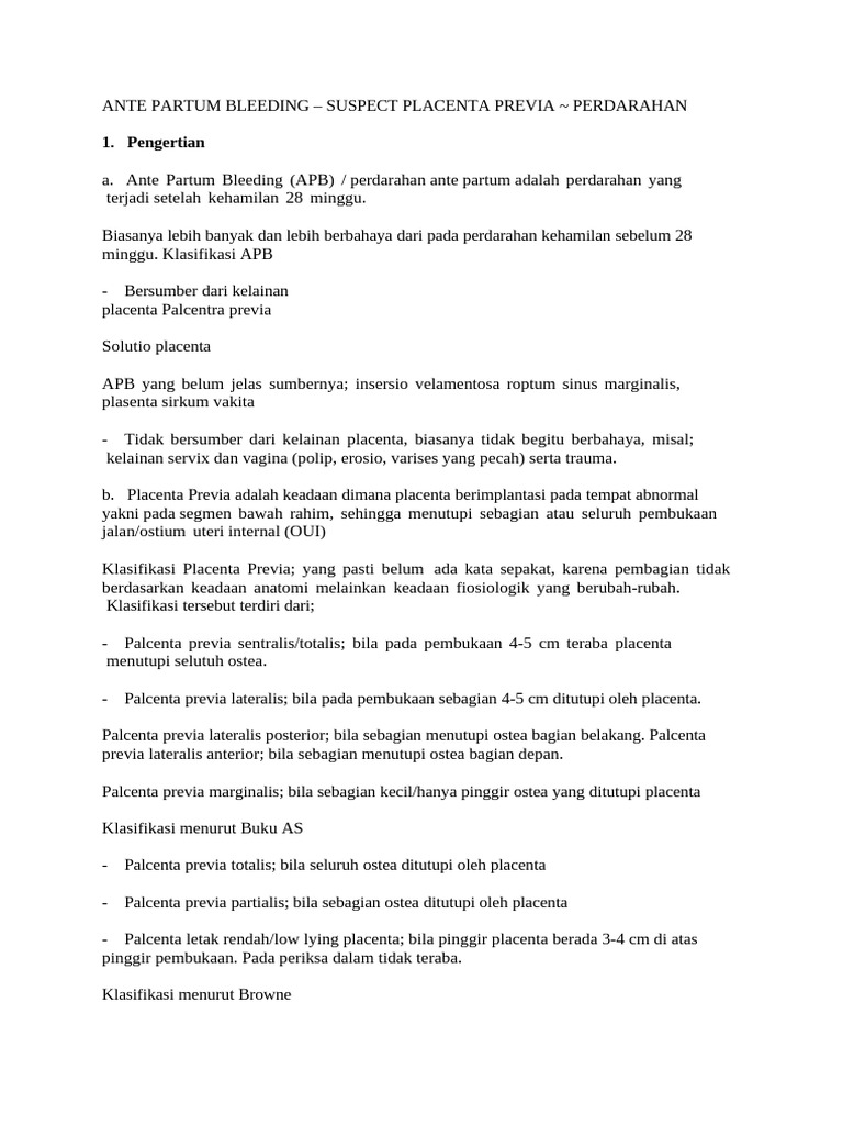 Askep Plasenta Previa | PDF