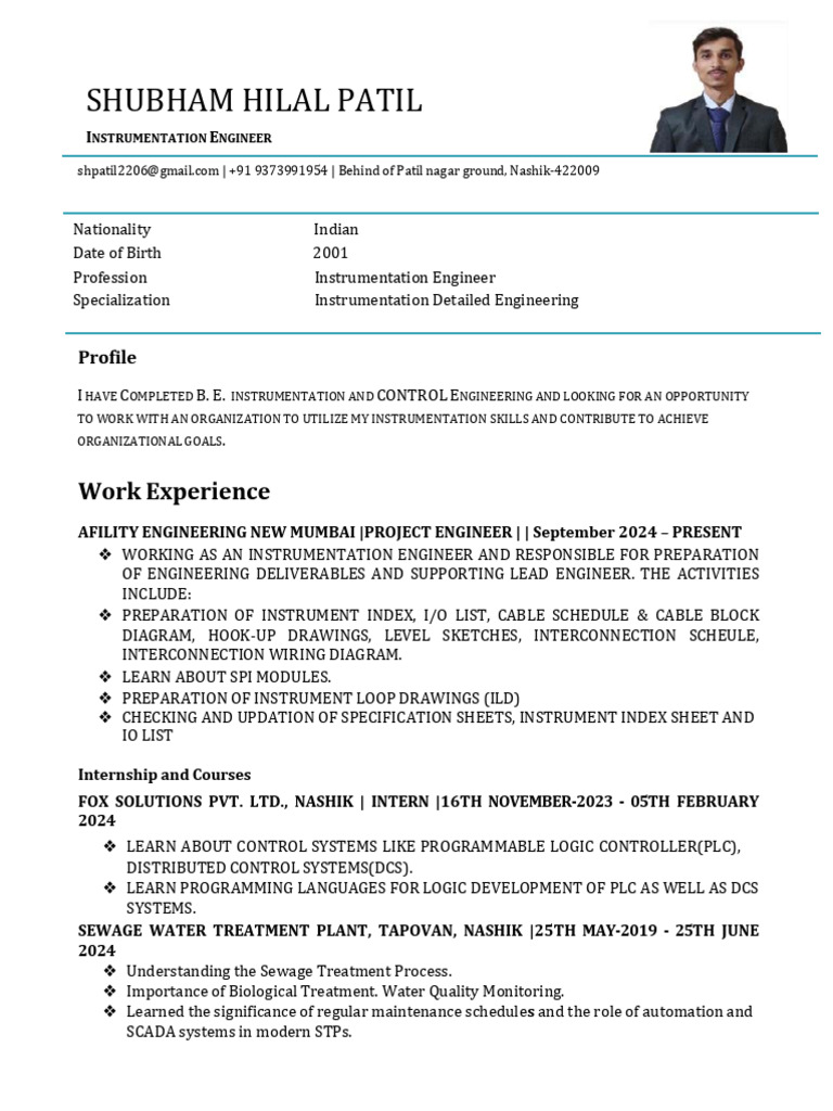 Shubham Patil Resume | PDF