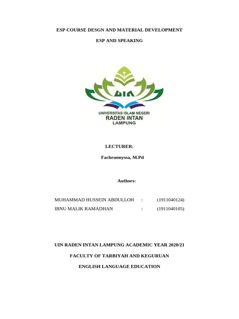 ESP and Speaking Group 5 | PDF | Accent (Sociolinguistics) | Vocabulary