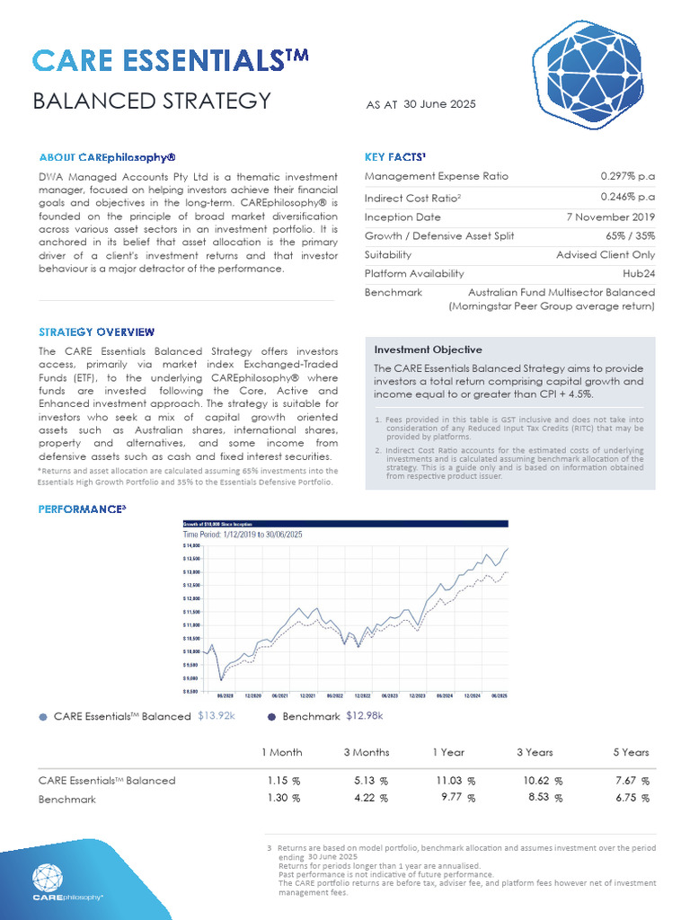 CARE Essentials Balanced Strategy Overview | PDF | Investing | Asset ...