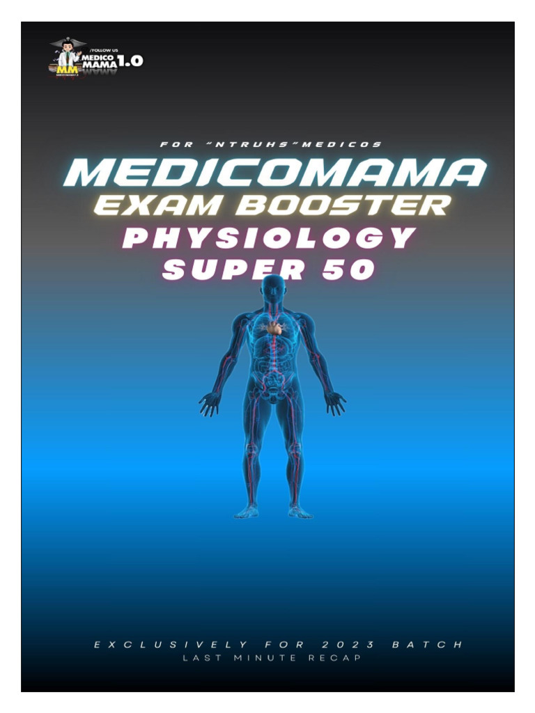 Ntruhs Super-50 Physiology Paper-2 | PDF | Cerebellum | Thalamus