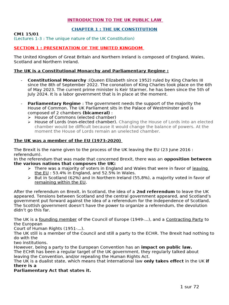 Overview of UK Constitutional Law | PDF | Statutory Interpretation ...