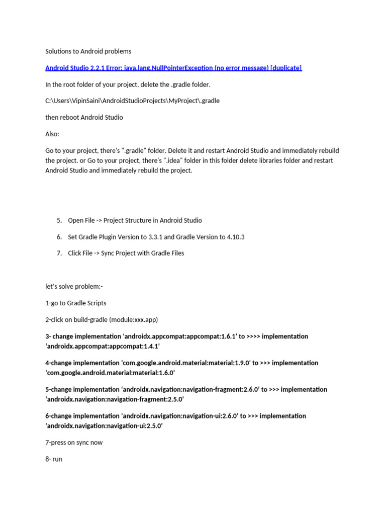 Solutions To Android Problems | PDF | Variable (Computer Science) | Pointer (Computer Programming)