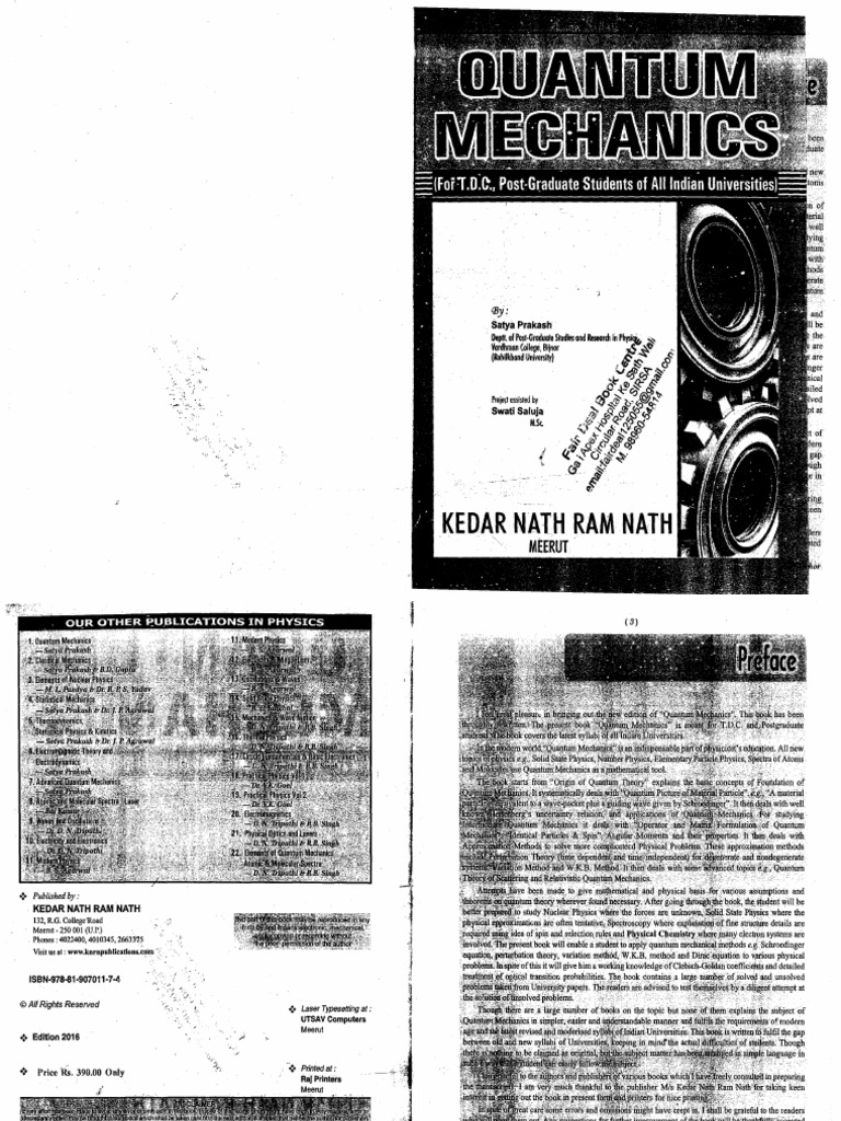 Satya Prakash Quantum Mechanics | PDF