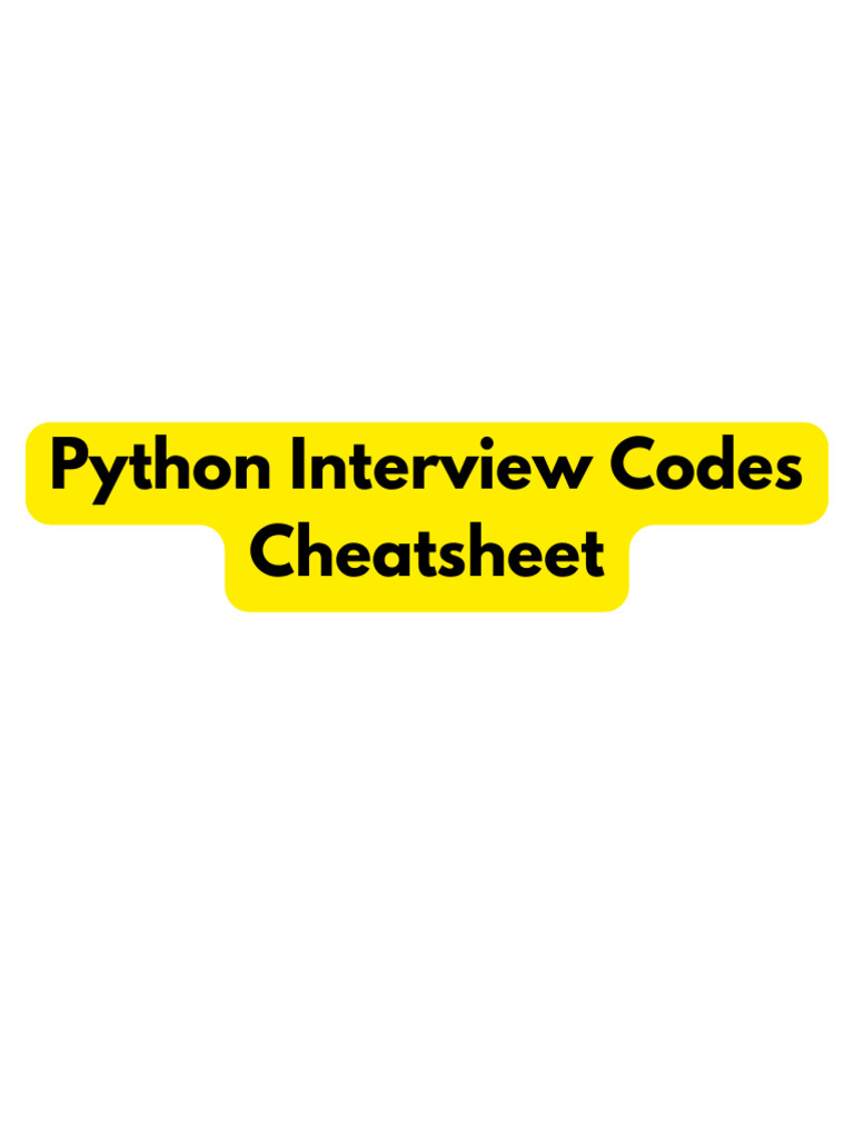 ? Python Interview Cheatsheet | PDF
