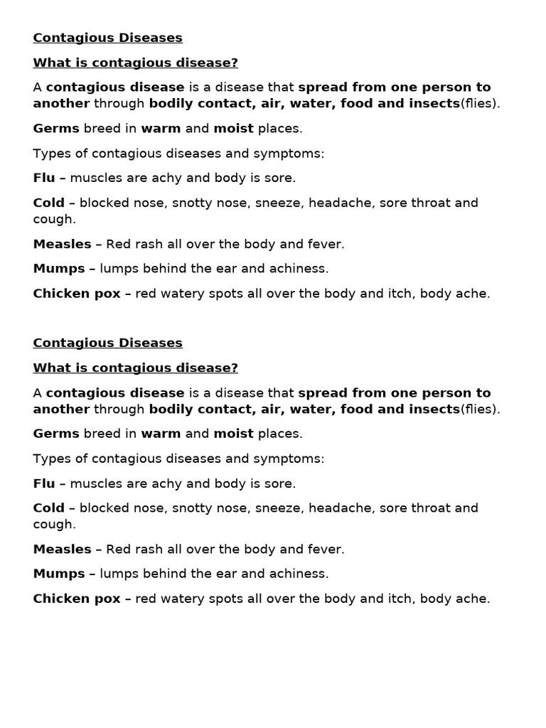 Contagious Diseases | PDF