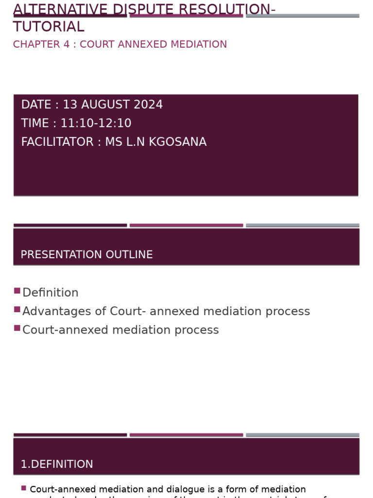 PowerPoint Presentation (10) .PPTX 2 | PDF | Mediation | Lawsuit