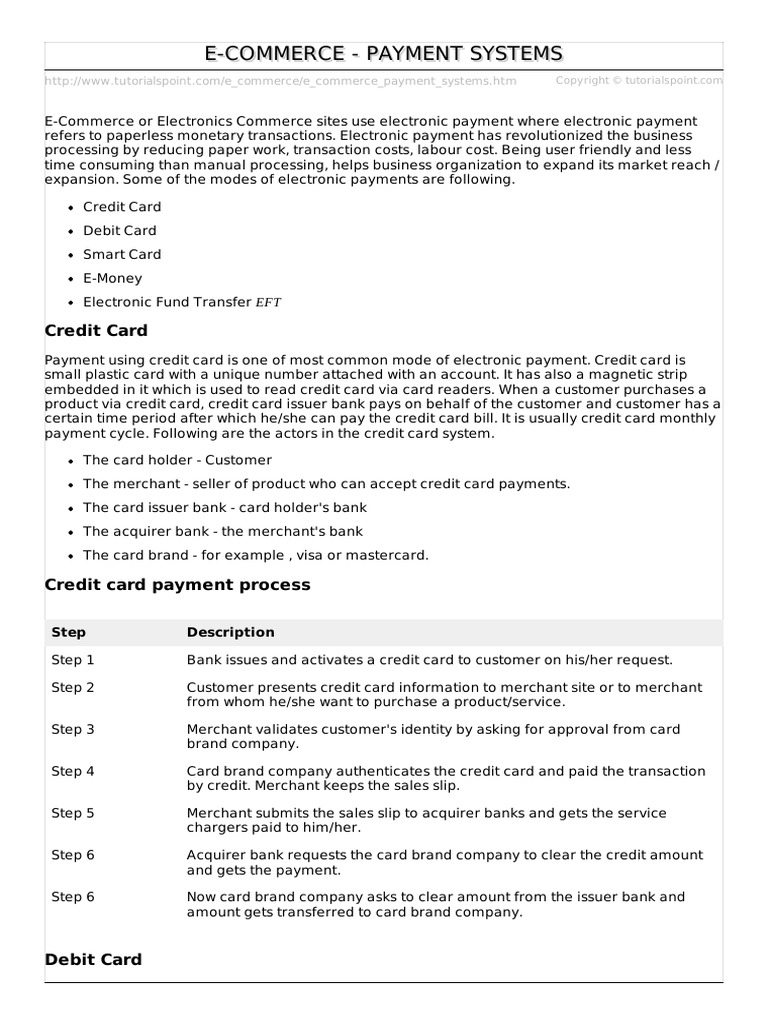 E Commerce Payment Systems | PDF | Credit Card | Debit Card