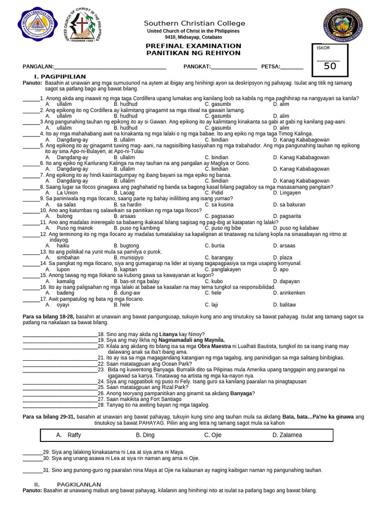 Prefinal Panitikan | PDF