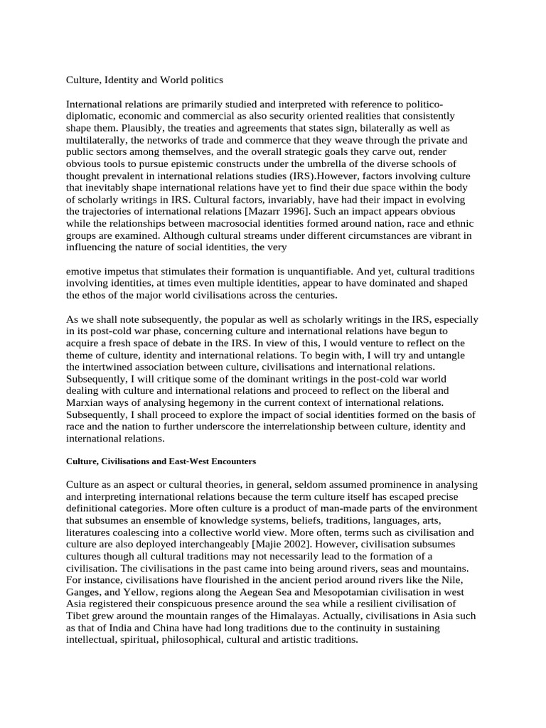 Identity and World Politics | PDF | Neoconservatism | Capitalism