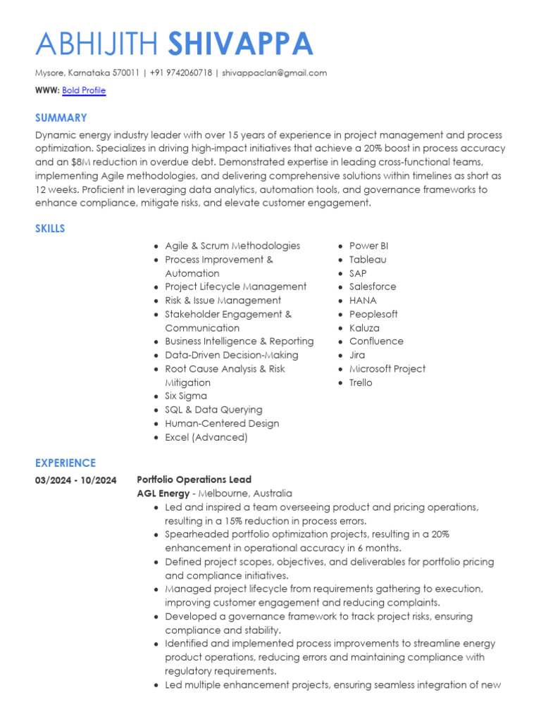 Abhijith Shivappa Resume | PDF | Regulatory Compliance | Accounts Payable