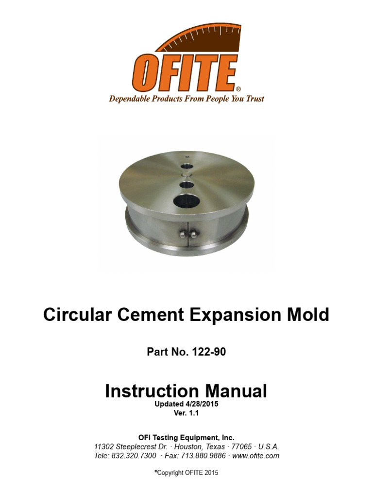 122-90 - Circular Cement Expansion Mold | PDF