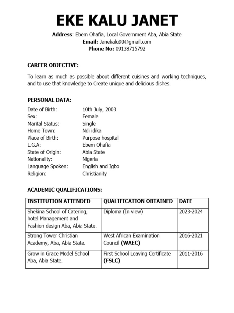 Jane CV | PDF