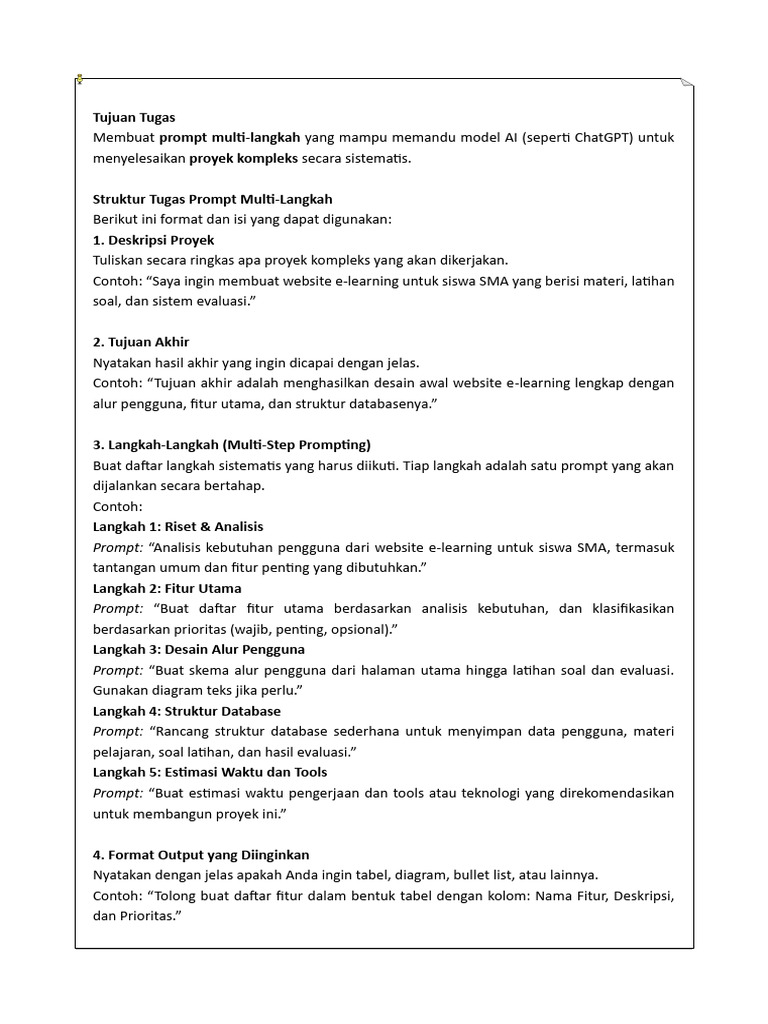 Panduan Prompt Multi-Langkah AI | PDF
