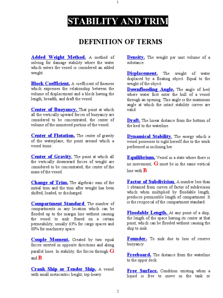 Stability Definition (Eng) | PDF | Shipbuilding | Ships