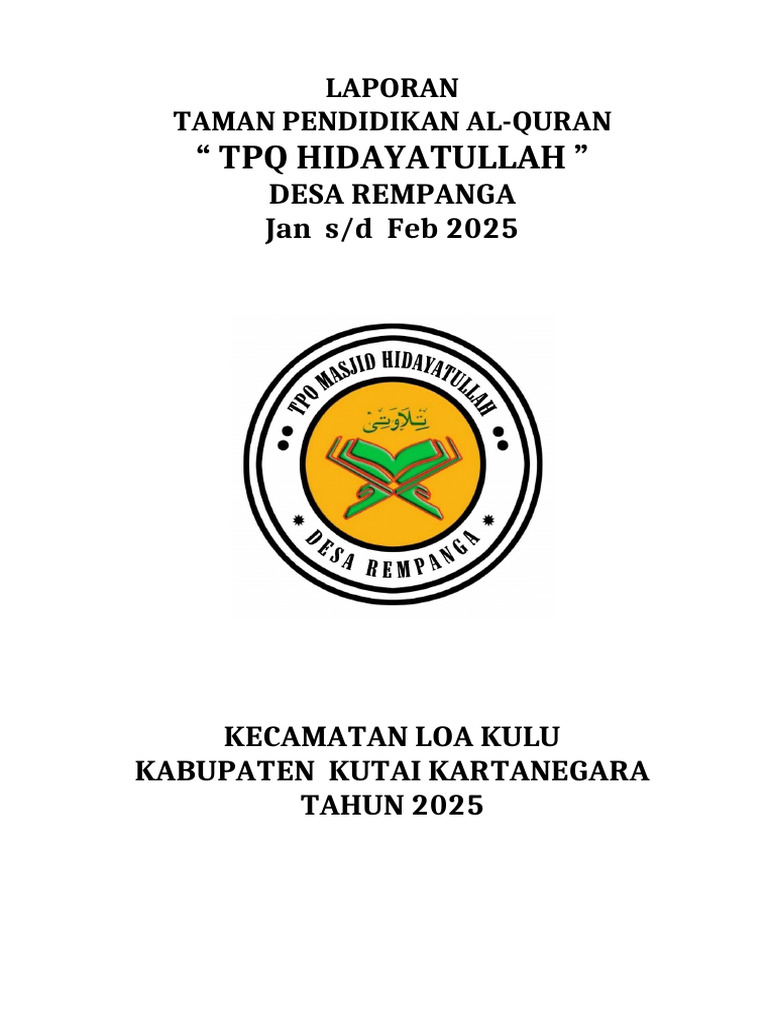 Laporan TPQ Hidayatullah 2025 | PDF